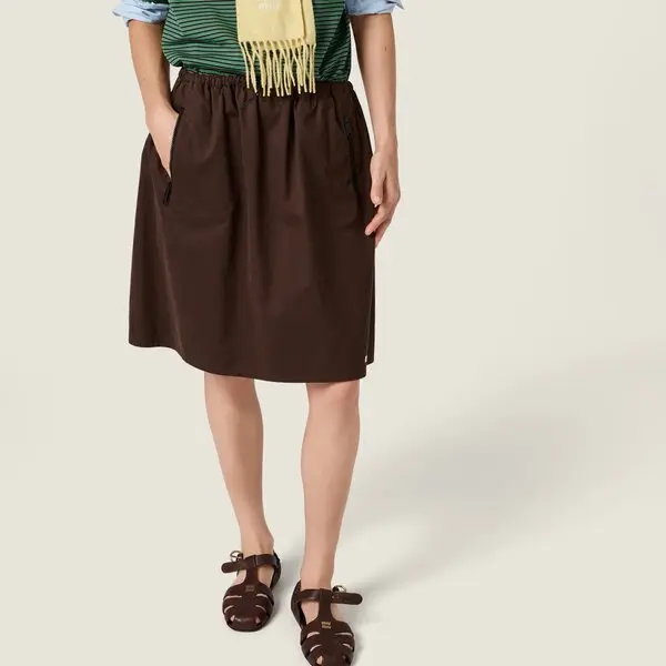 Miu Miu Washed Gabardine Skirt