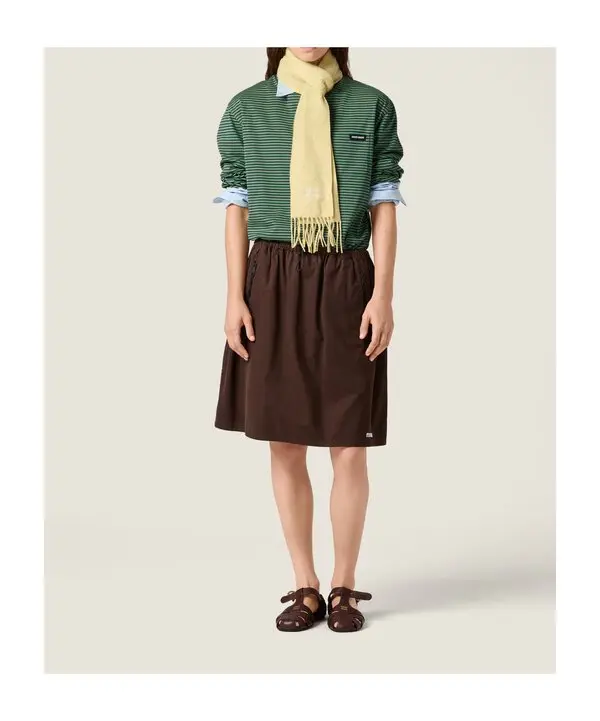 Miu Miu Washed Gabardine Skirt