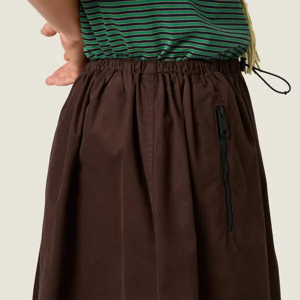 Miu Miu Washed Gabardine Flared Skirt
