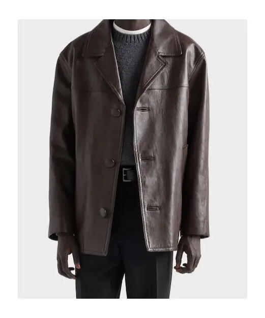 Prada Nappa Leather Caban Jacket