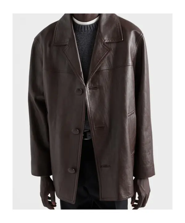 Prada Nappa Leather Caban Jacket