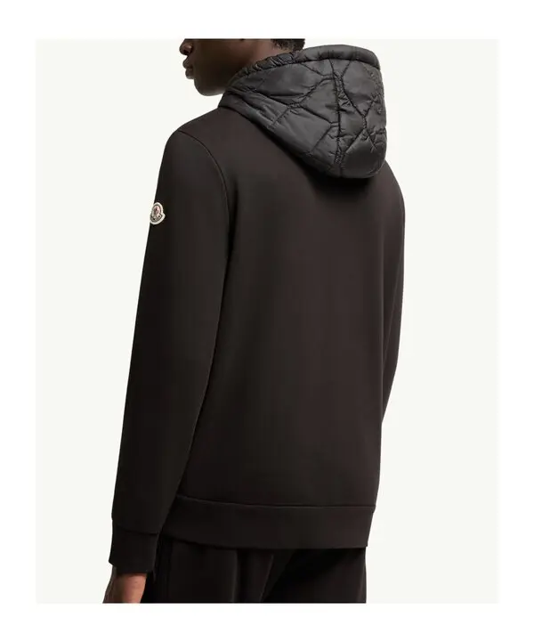 Moncler Diamond Quilted Cotton Blend Zip-up Hoodie