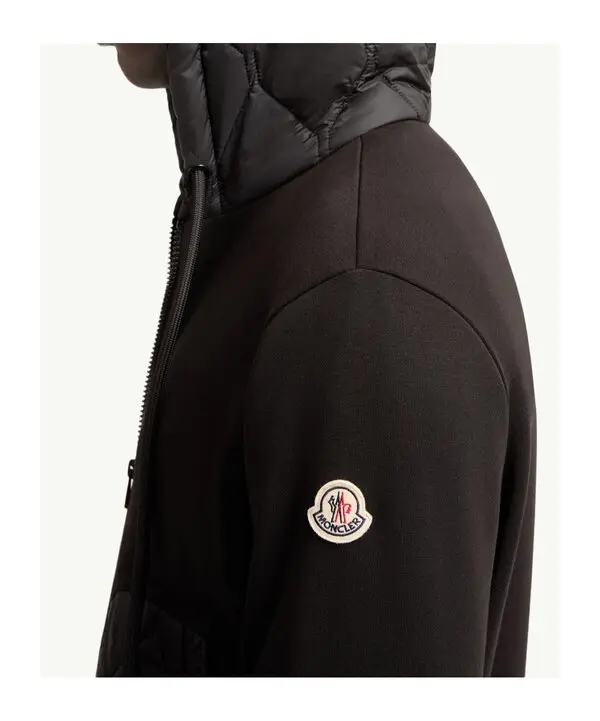 Moncler Diamond Quilted Cotton Blend Zip-up Hoodie