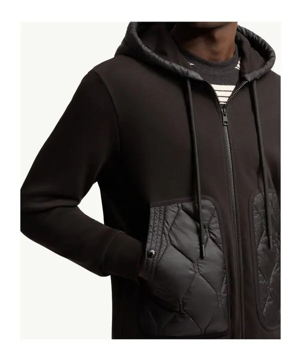 Moncler Diamond Quilted Cotton Blend Zip-up Hoodie