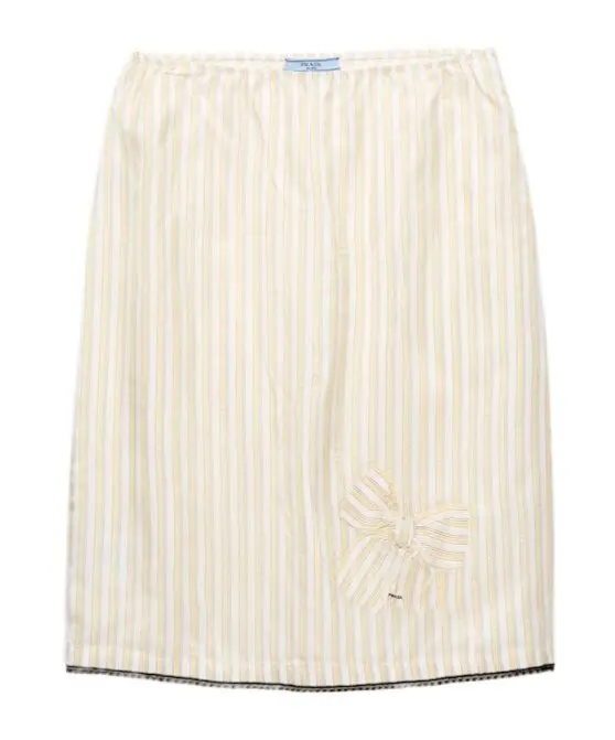 Prada Striped Skirt With Appliqu - Yellow