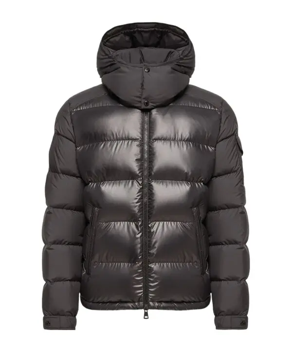 Moncler Maya Logo Patch Puffer Jacket - Black