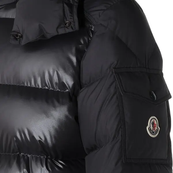 Moncler Maya Logo Patch Puffer Jacket - Black