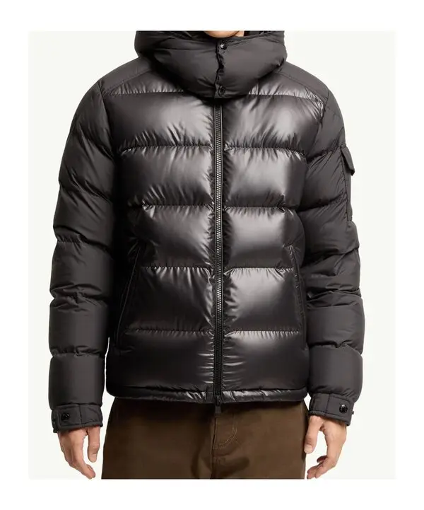 Moncler Maya Logo Patch Puffer Jacket - Black