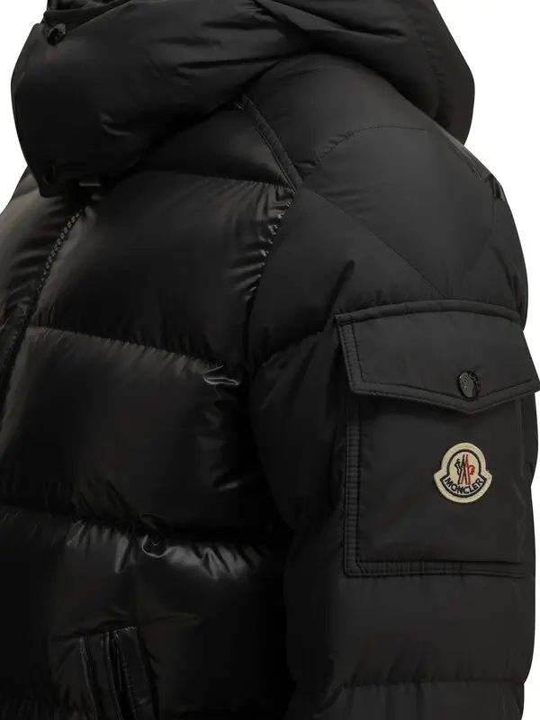Moncler Maya Logo Patch Puffer Jacket - Black