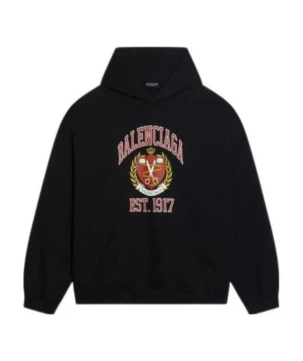 Balenciaga Logo-print Hoodie - Black