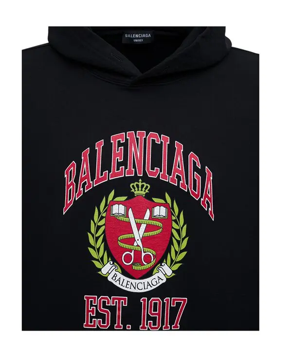 Balenciaga Logo-print Hoodie - Black