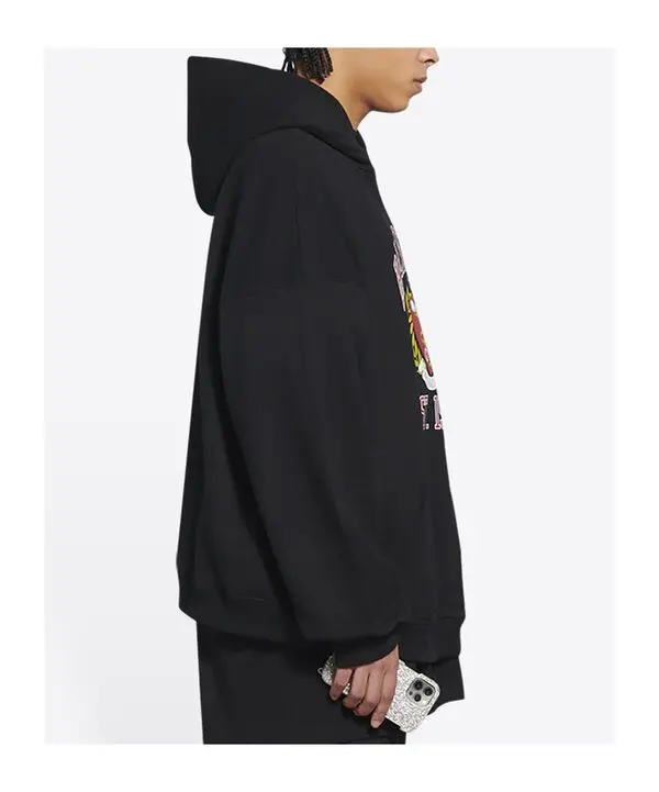 Balenciaga Logo-print Hoodie - Black