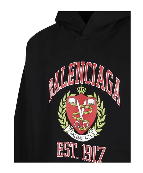 Balenciaga Logo-print Hoodie - Black