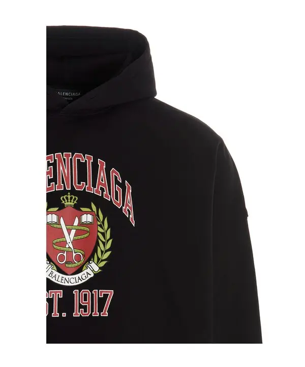 Balenciaga Logo-print Hoodie - Black