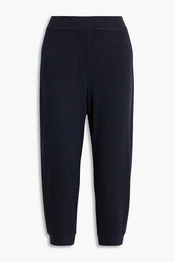 Tibi Camille Cropped Checked Jacquard-knit Tapered Pants