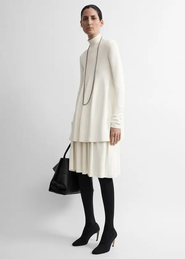 TOTEME Crepe Turtleneck Top