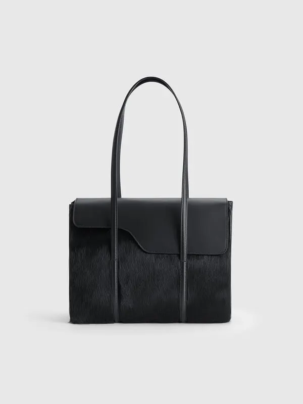 ATP ATELIER Abriola Pony/leather Tote Bag - Black