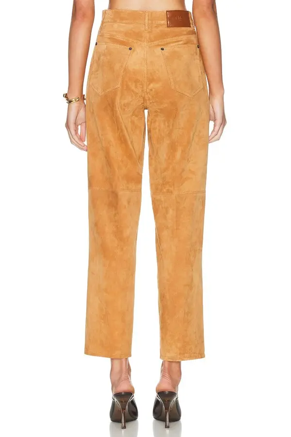 Chloé Suede Pant In Brown