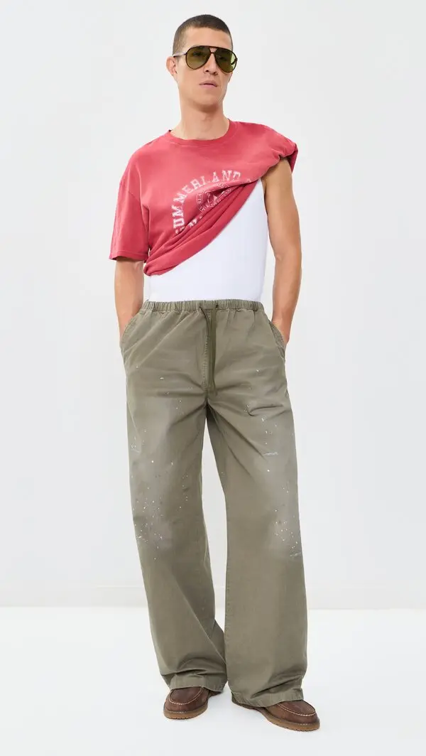Acne Studios Plott Twill Pants - Dusty Green