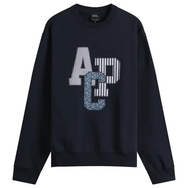 A.p.c. Julien Applique Logo Sweatshirt - Dark Navy