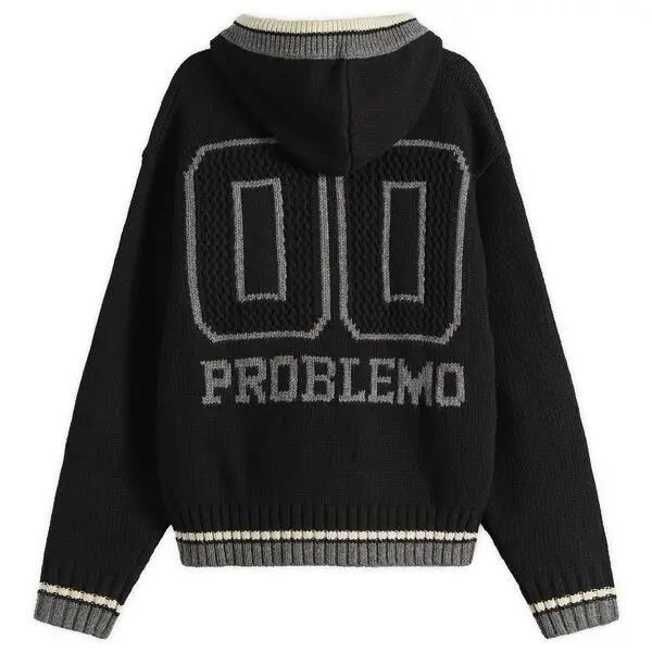 NO PROBLEMO Nyp Varsity Zip Through Knit
