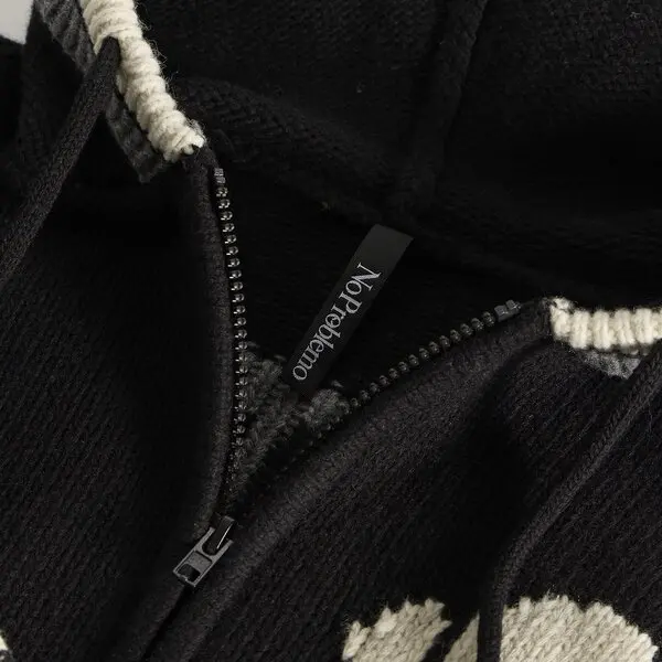 NO PROBLEMO Nyp Varsity Zip Through Knit
