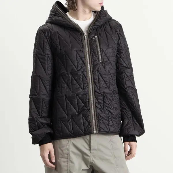 Rick Owens Quilted Zip-up Jacket With Hood