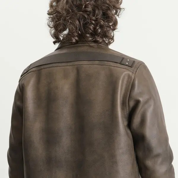 Rick Owens Buttoned Leather Brad Jacket