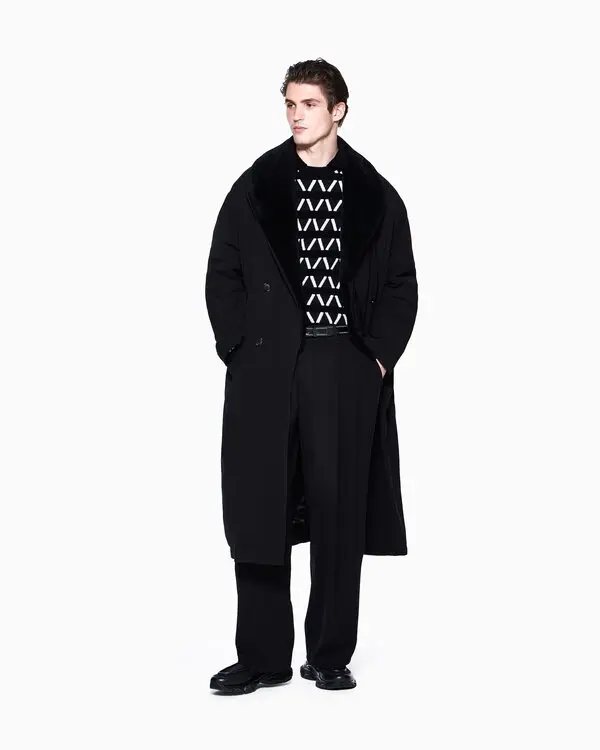 Giorgio Armani Sweater Oversized Jacquard In Virgin Wool And Viscose