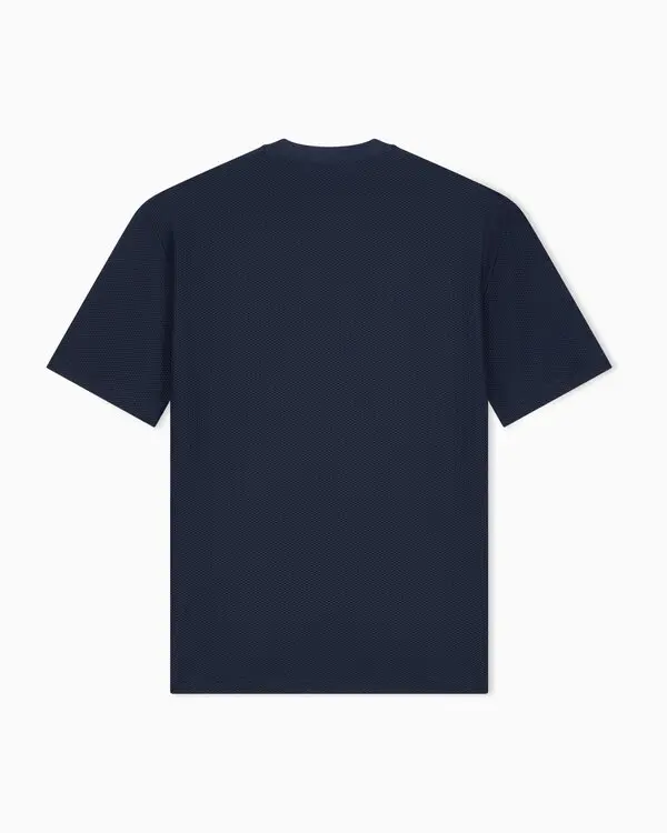 Giorgio Armani Oversized Honeycomb Jersey T-shirt - Navy Blue
