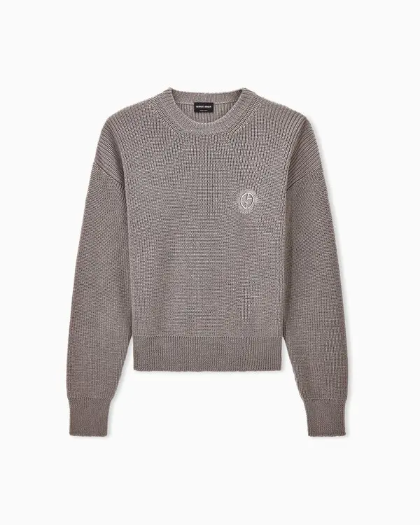 Giorgio Armani Sweater Regular Fit Virgin Wool Half Cardigan Stitch - Beige