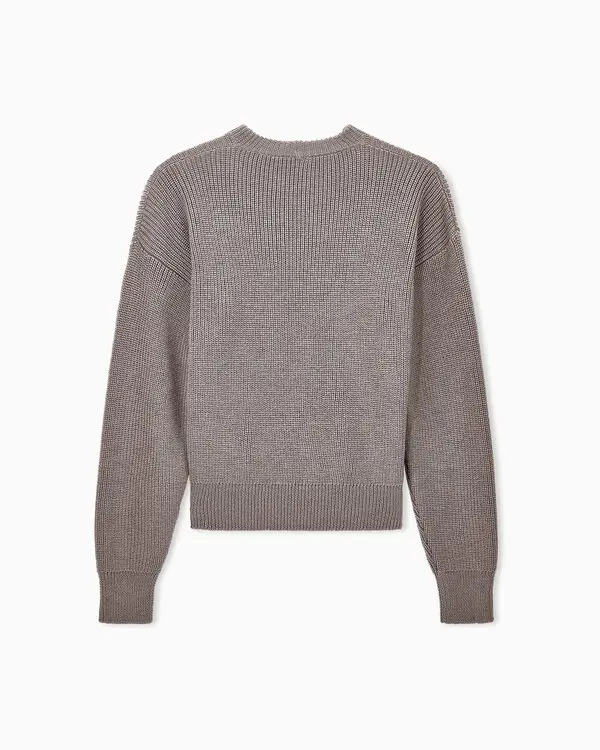 Giorgio Armani Sweater Regular Fit Virgin Wool Half Cardigan Stitch - Beige
