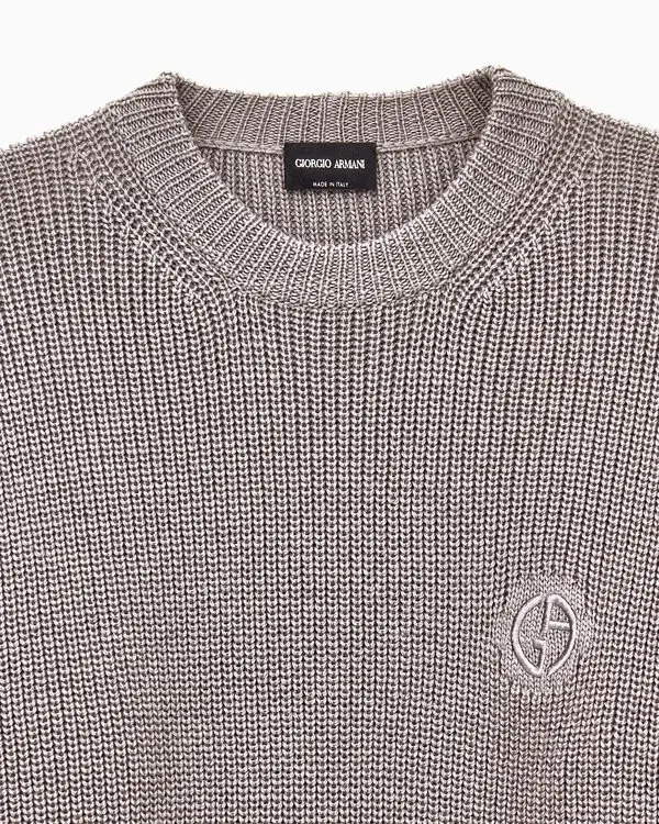 Giorgio Armani Sweater Regular Fit Virgin Wool Half Cardigan Stitch - Beige