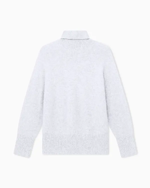 Giorgio Armani Oversized Turtleneck Sweater In Pure Cashmere Jersey - Beige