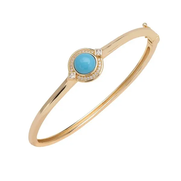 LATELITA Clara Bow Bangle With Turquoise And Cubic Zirconia