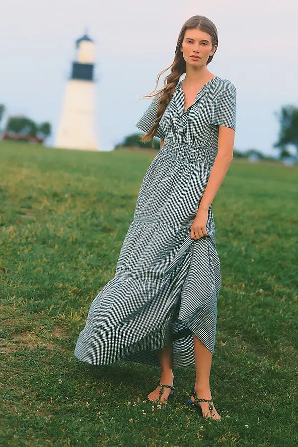 Anthropologie Somerset Tiered Midi Dress