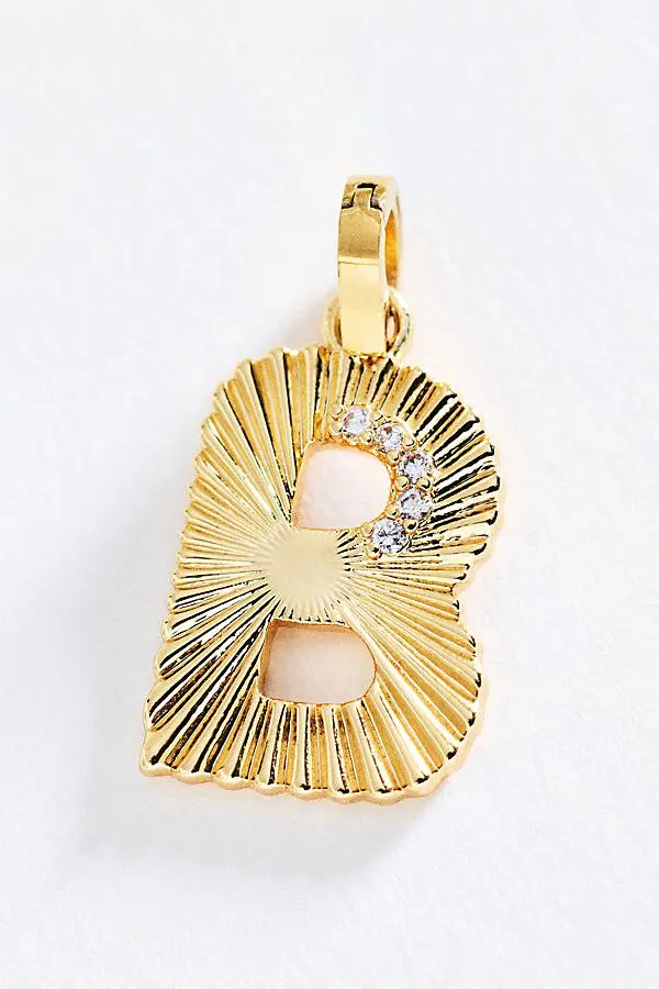 Anthropologie Mono Bar Fluted Initial Charm - B