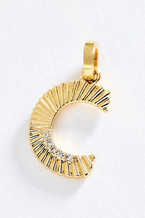 Anthropologie Mono Bar Fluted Initial Charm - C