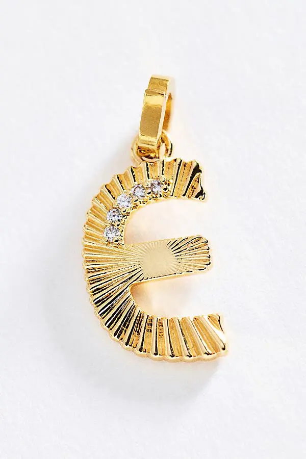 Anthropologie Mono Bar Fluted Initial Charm - E
