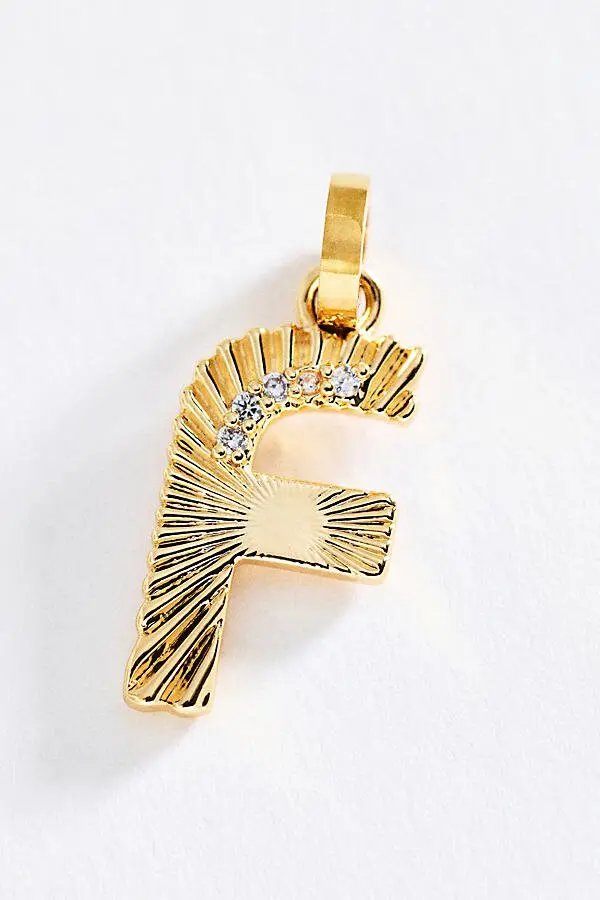 Anthropologie Mono Bar Fluted Initial Charm - F