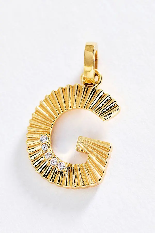 Anthropologie Mono Bar Fluted Initial Charm - G