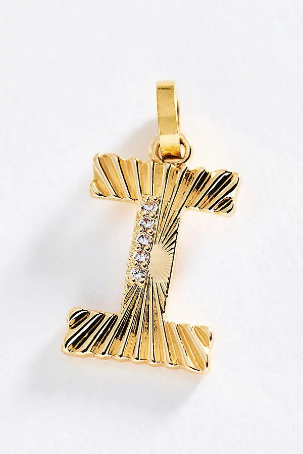 Anthropologie Mono Bar Fluted Initial Charm - I