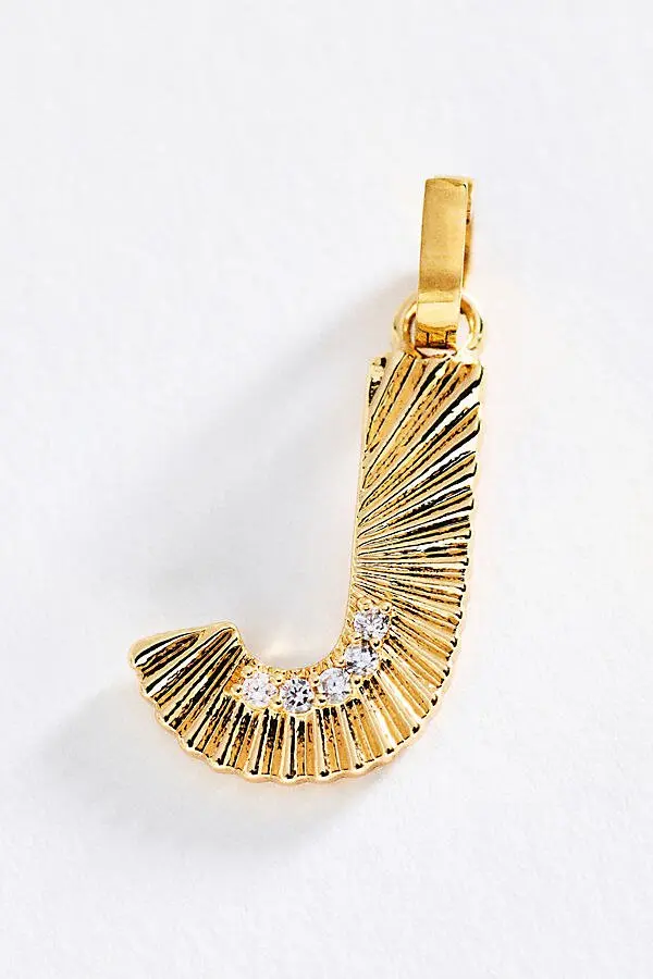Anthropologie Mono Bar Fluted Initial Charm - J