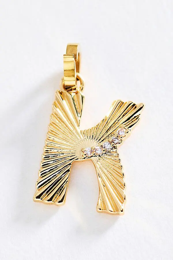 Anthropologie Mono Bar Fluted Initial Charm - K