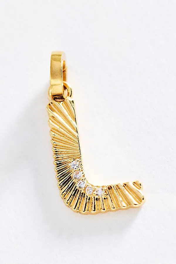 Anthropologie Mono Bar Fluted Initial Charm - L