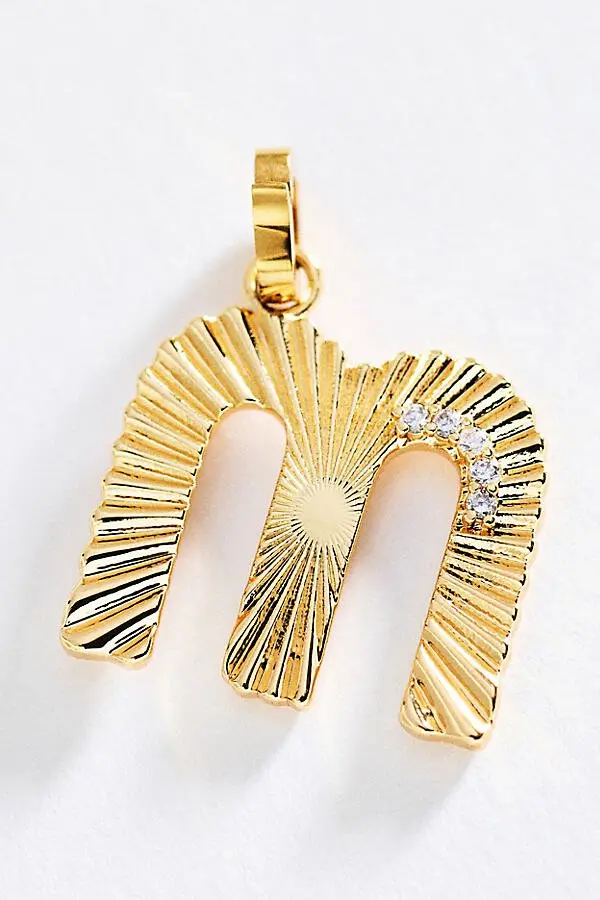Anthropologie Mono Bar Fluted Initial Charm - M
