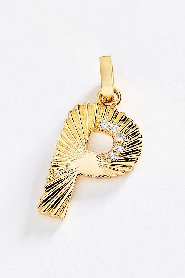 Anthropologie Mono Bar Fluted Initial Charm - P
