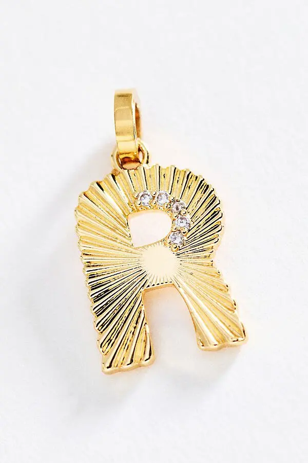 Anthropologie Mono Bar Fluted Initial Charm - R