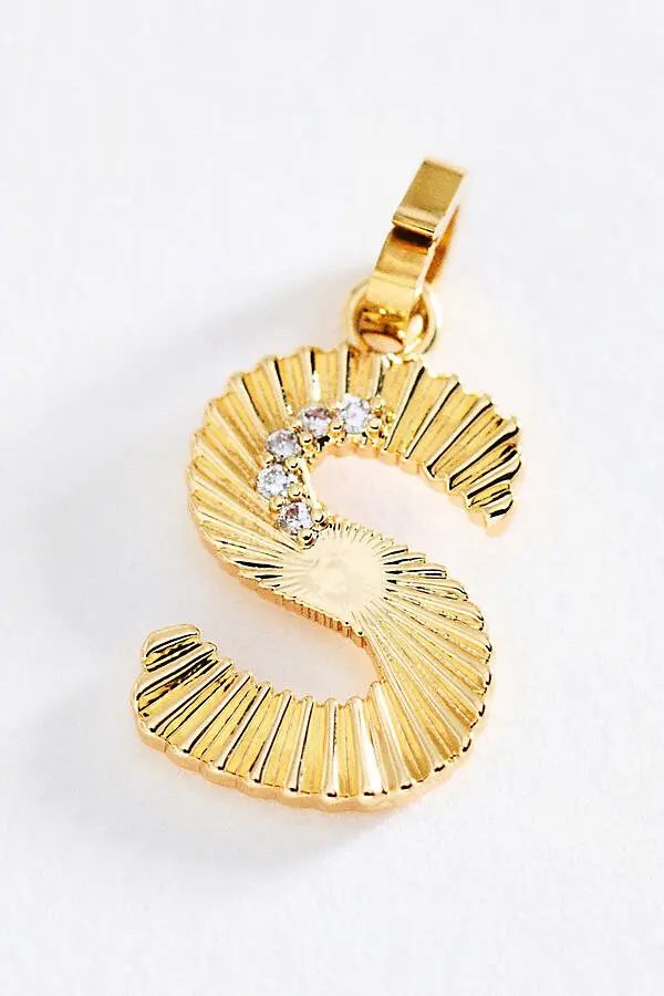 Anthropologie Mono Bar Fluted Initial Charm - S
