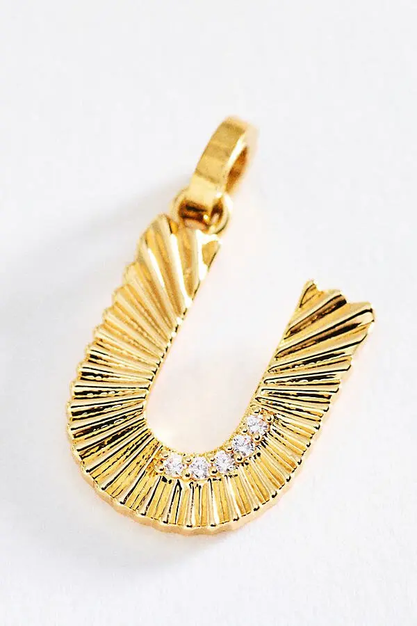 Anthropologie Mono Bar Fluted Initial Charm - U